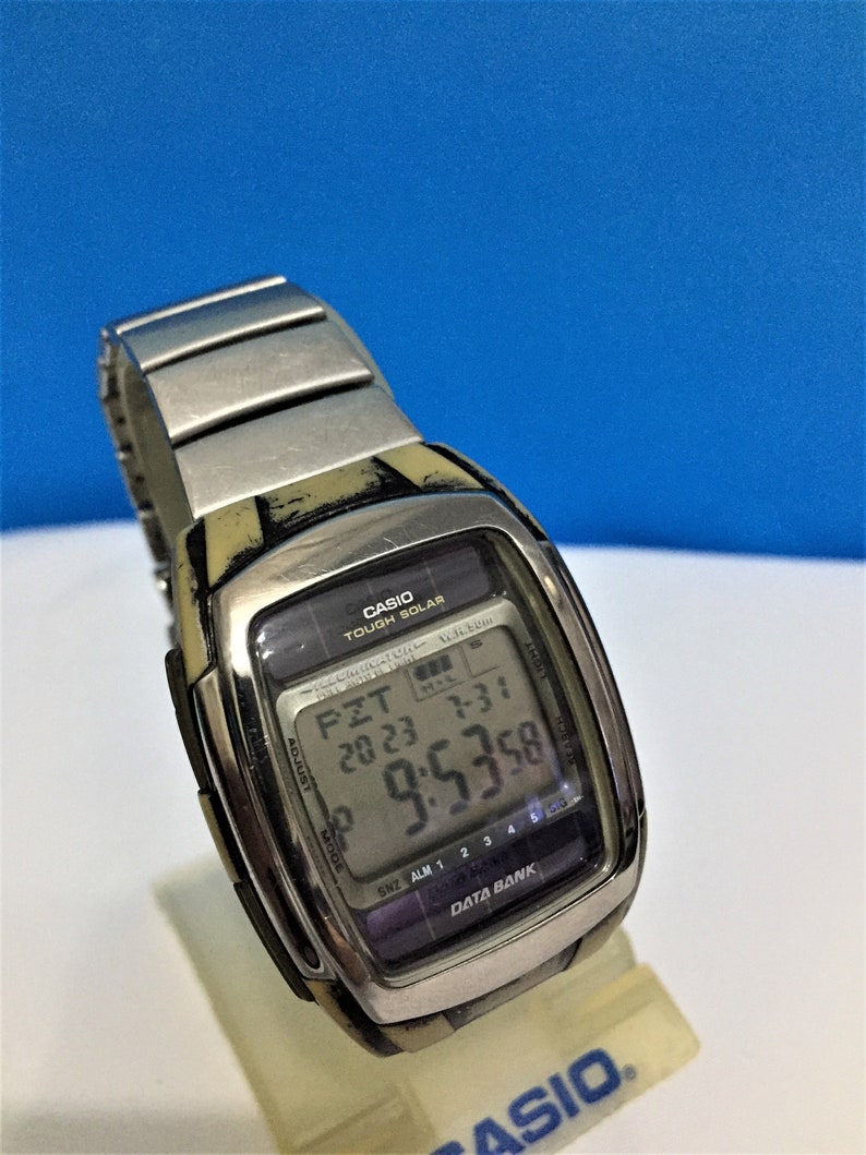 Vintage Casio DB-E30 Databank/ Solar Men's Wristwatch/digital Gray Dial ...
