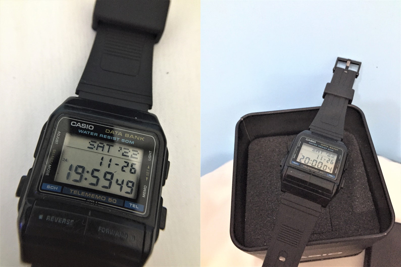 Vintage Rare CASIO Databank 50 DB-55W/ Very Good Condition / Very Good Strap/ Modüle: 675 ...