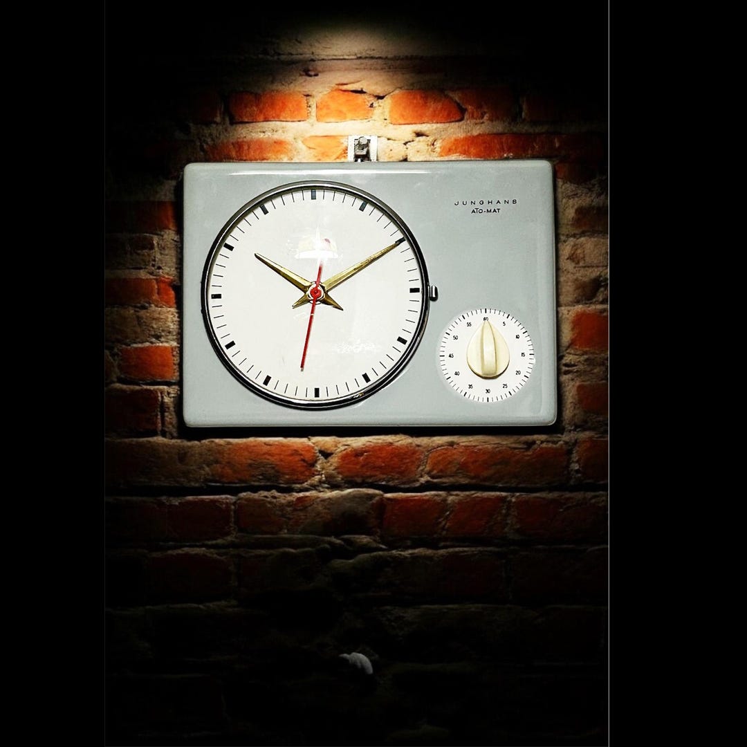 Ceramic Junghans Ato-mat Wall Clock, German Clock, Bauhaus, Vintage Clock, Clock Vintage ...