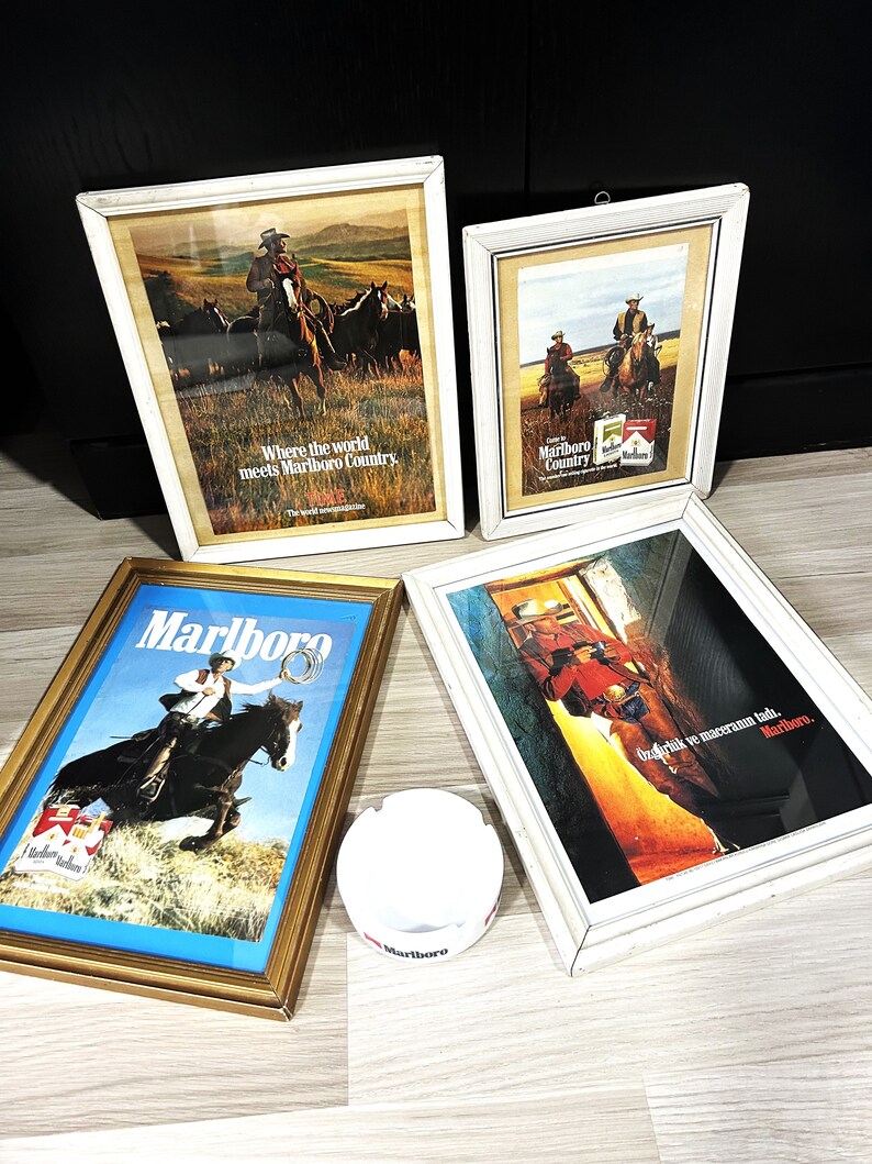 Set C Marlboro 1969s-1970s Original Vintage Framed Poster, Marlboro ...