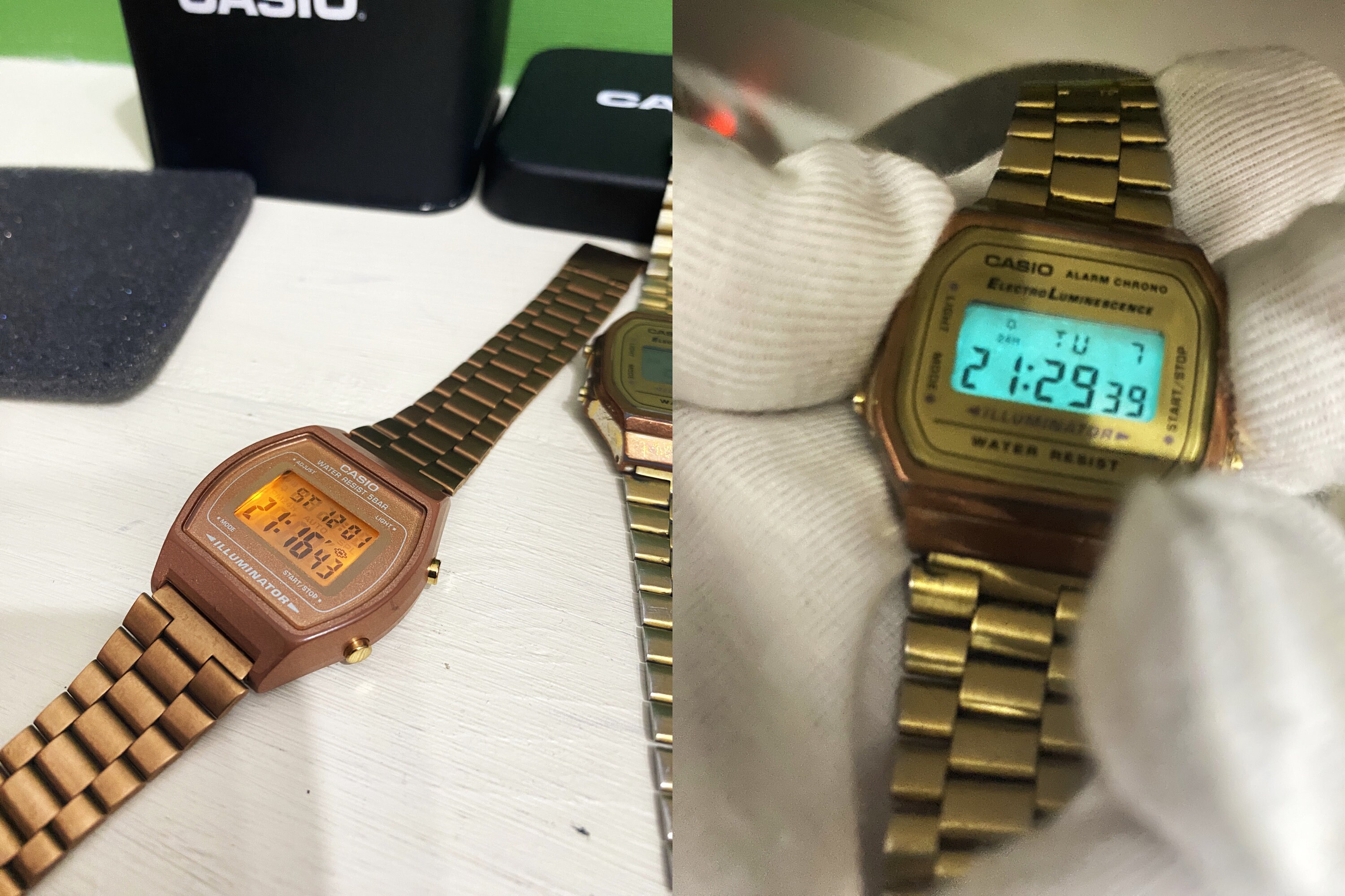 2 Pcs Vintage Casio Orginal B640W A168w Family Set/ Copper - Etsy
