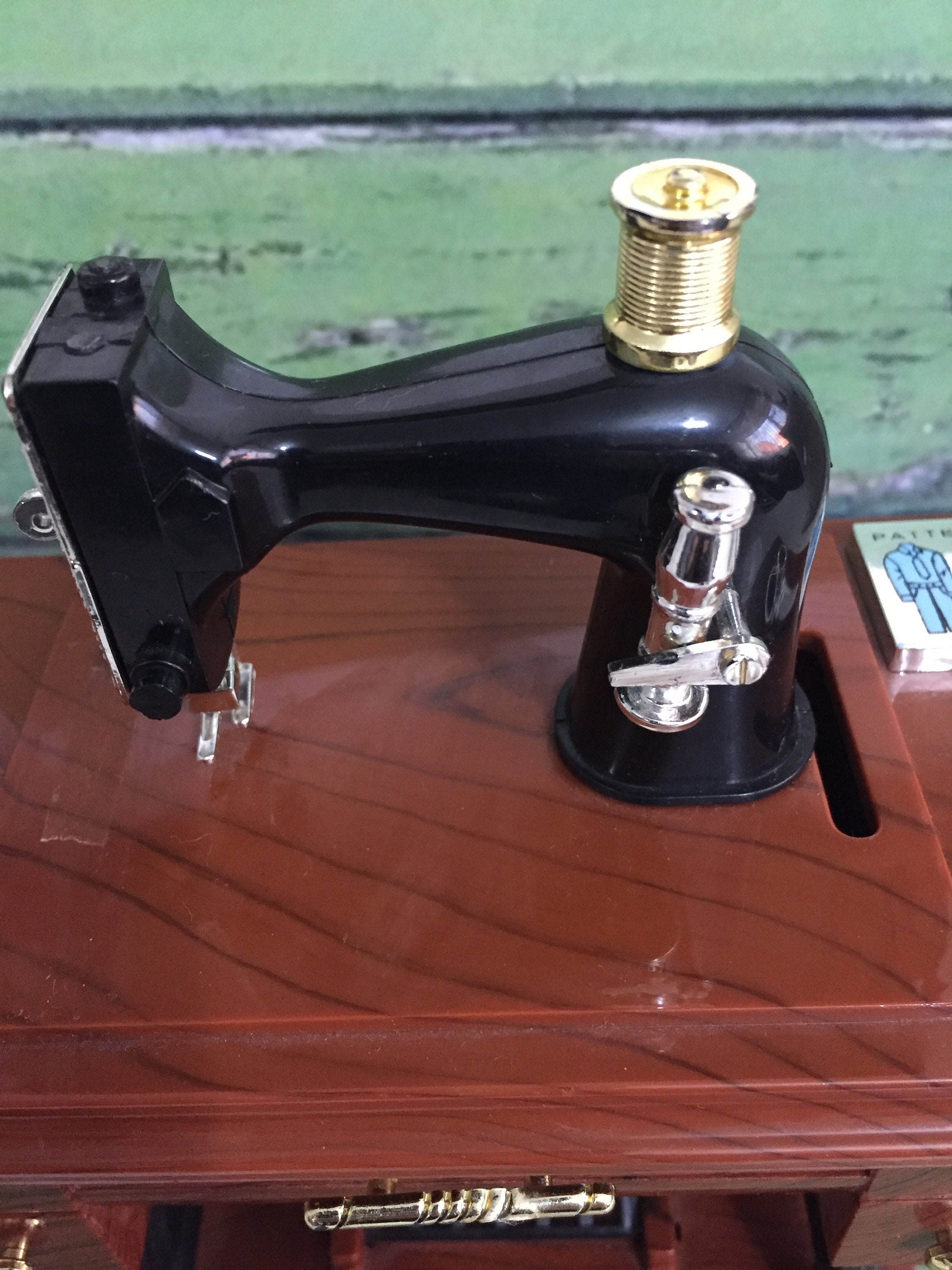 Nostalgic Vintage Music Box/ Sewing Music Box/ Brownm Music Box ...