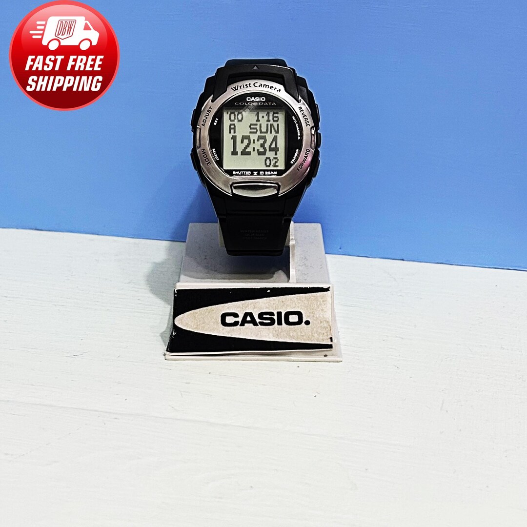 RARE Casio WQV-3 Wrist Camera Watch Module 2411/ Orginal Stell Cord ...
