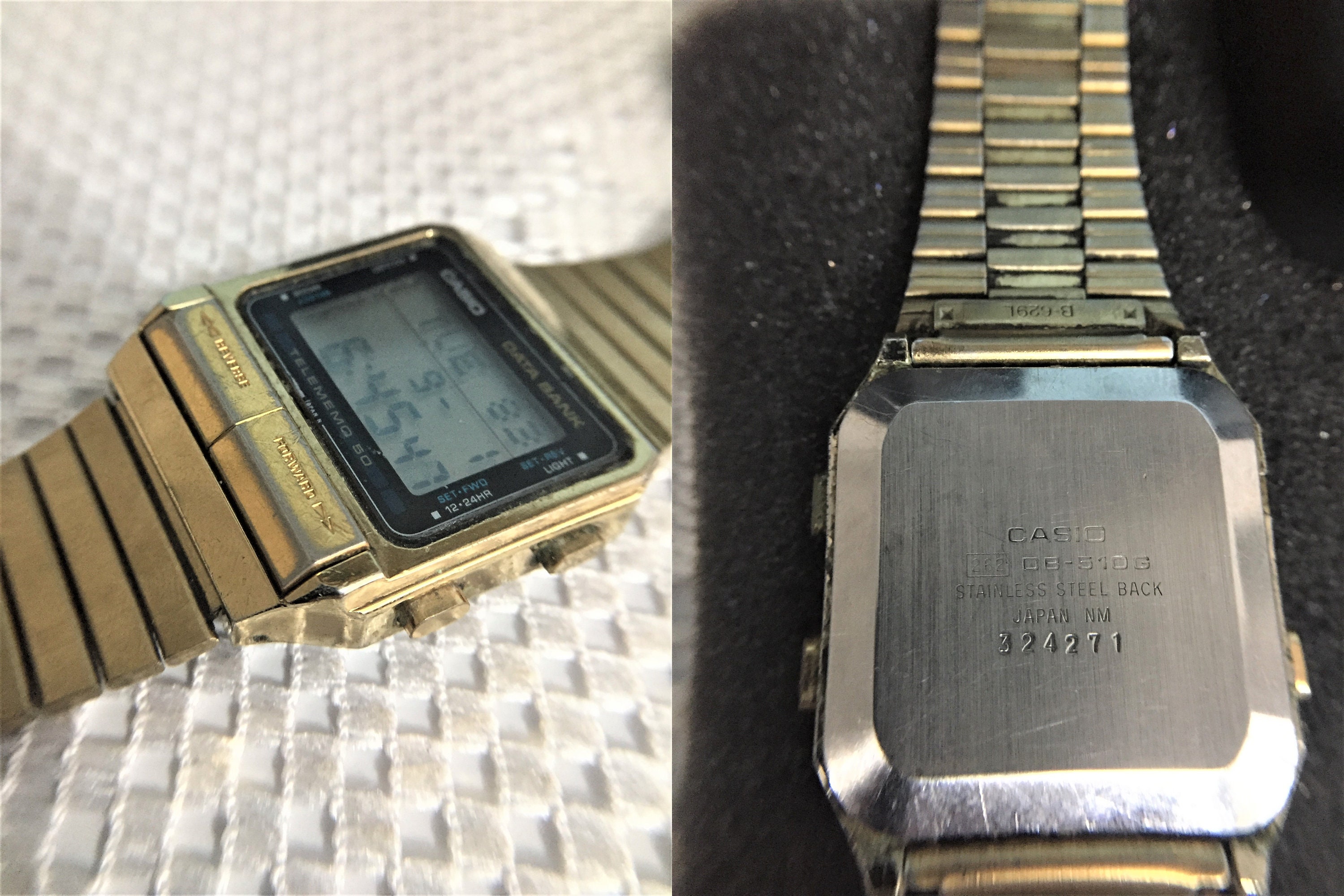 Casio Db-510g Men Digital Watch Silver Vintage / Japan Data Bank 1980s/ Very Good Condition Rare ...