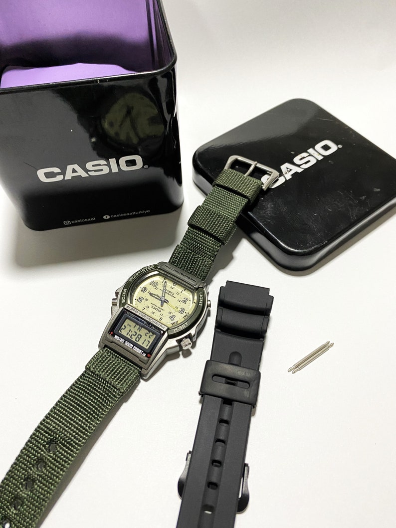 Wonderful Vintage Casio AW-61 1750 Watch Analog Digital / Japan ...