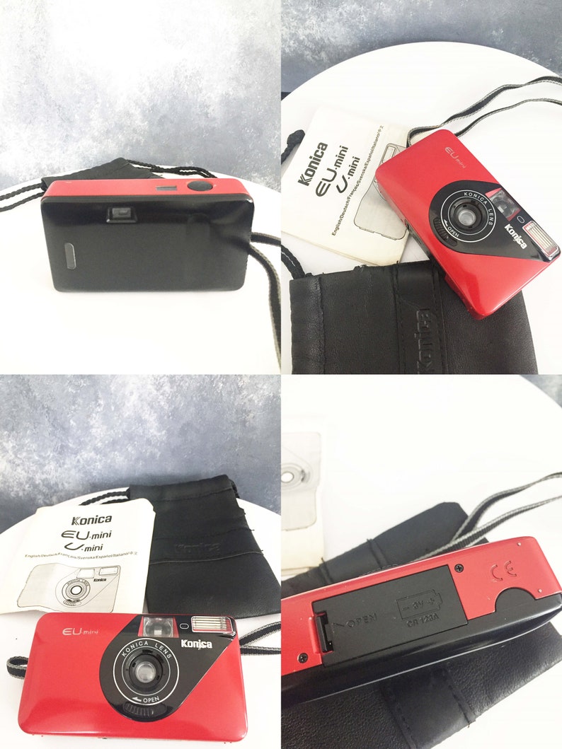 Konica Eu-mini Camera Red // Vintage Point-and-shoot Camera for 35mm ...