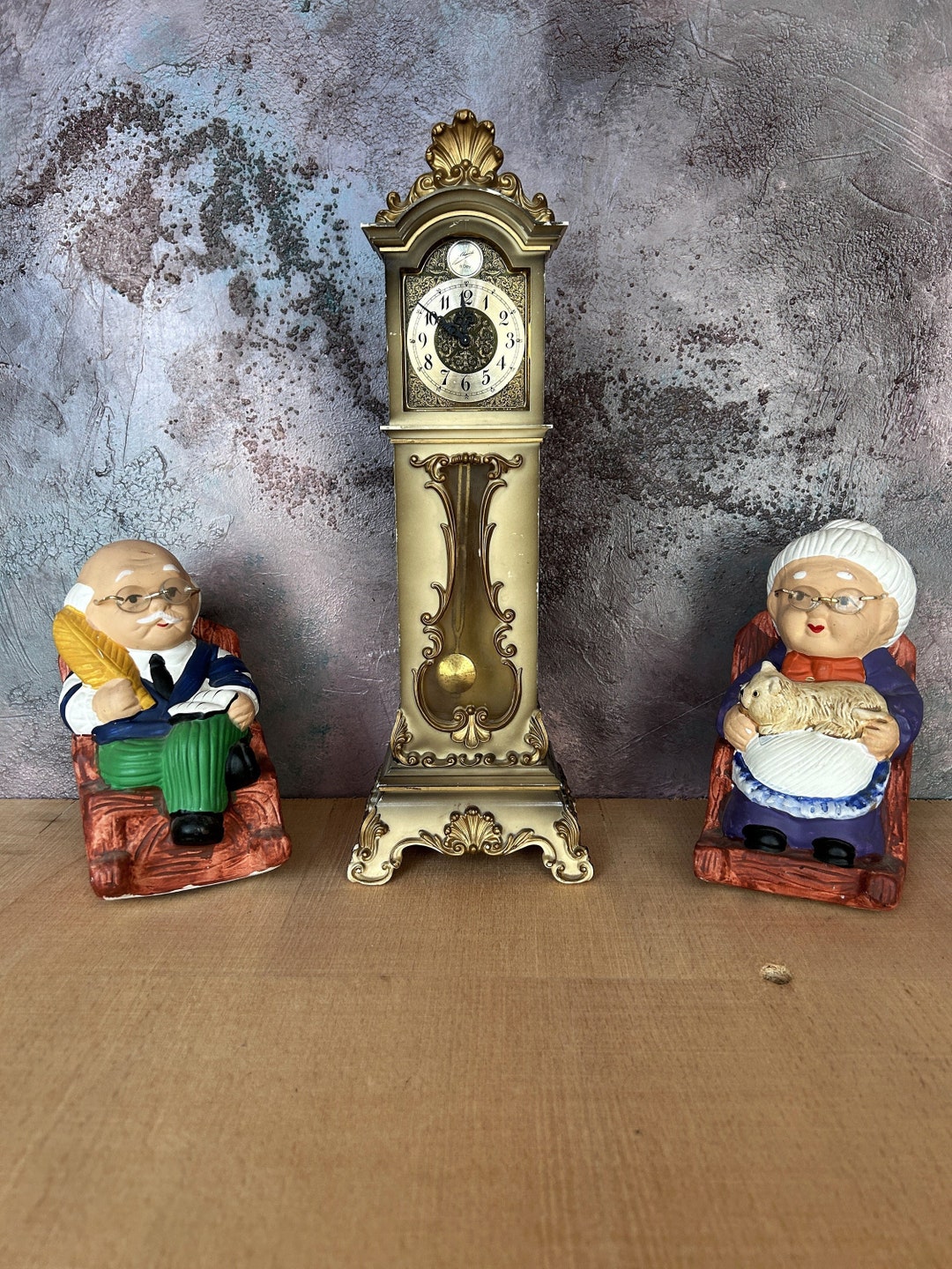 1950s Victorian Grandfather Clock Vintage Antique Rare/ Schmid German ...