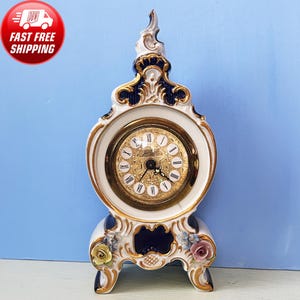 Vintage Jerger Porcelain Alarm Table Clock Stamped Wind-up Table Clock ...