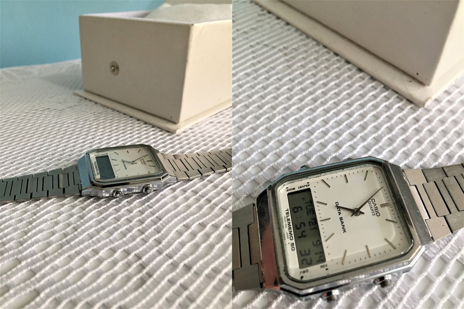 Rare Casio Ab-500 Databank / Analogue /digital Watch Mod 386/ Dual ...