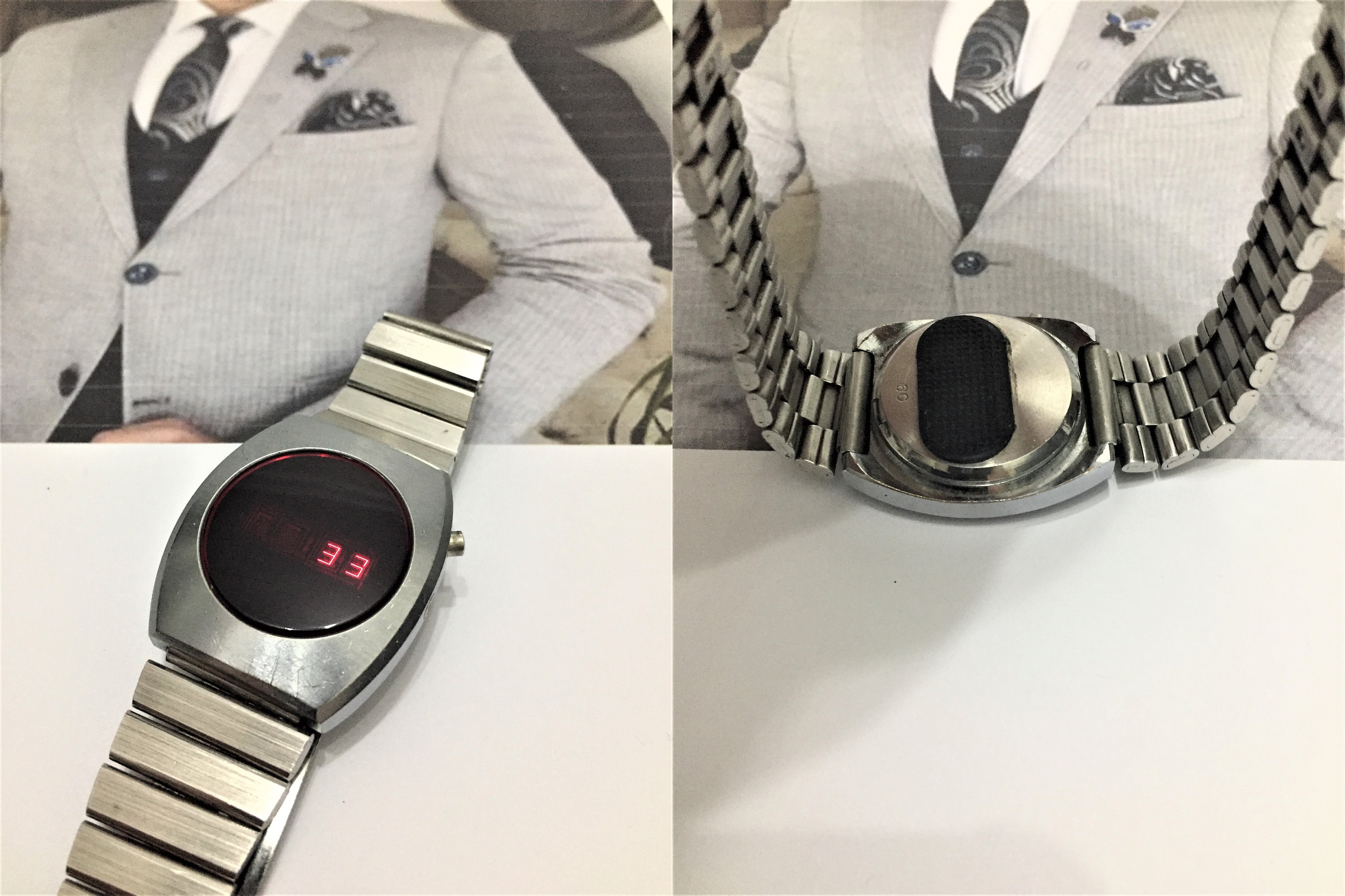 Mens Vintage Swiss Made 1970s/ Red Led Watch / Made Case, USA National ...