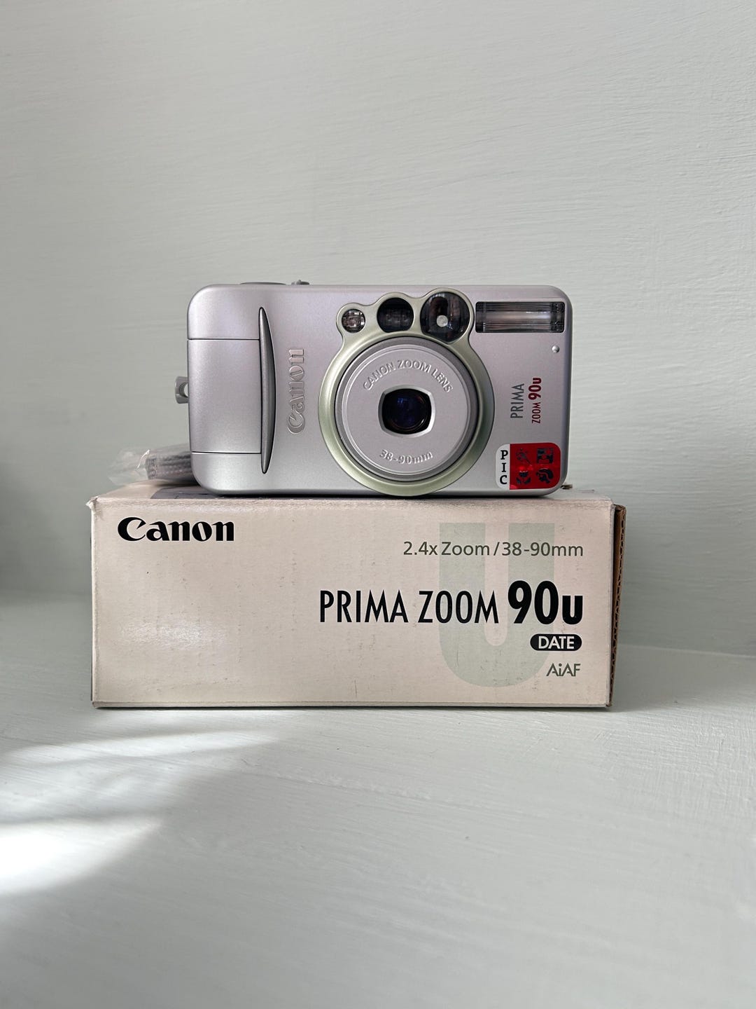 Vintage Unused Canon Prima Zoom 90U Silver With Box /35mm Camera / 1990s Compact 35mm Point and ...
