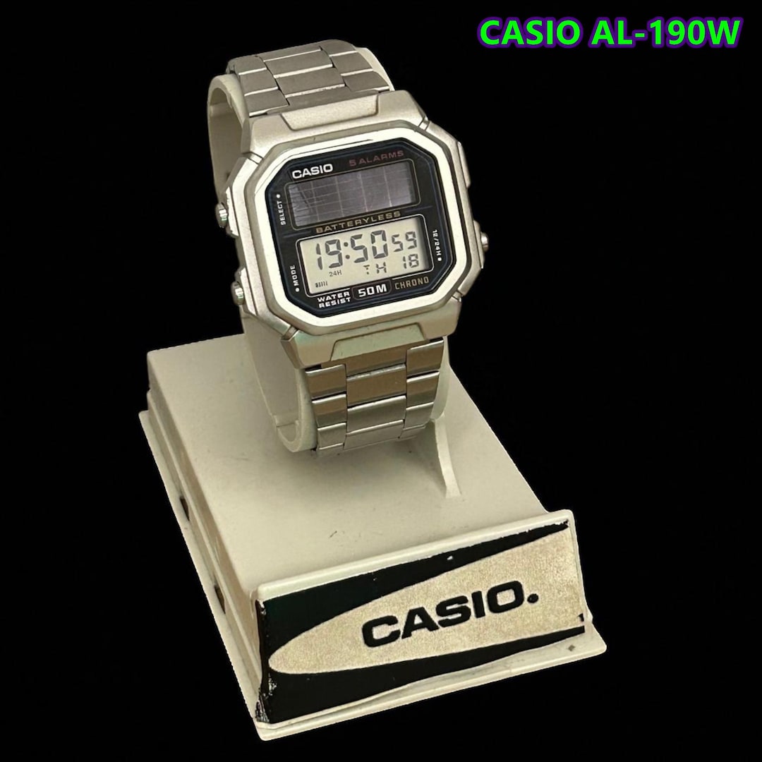 Vintage Casio AL-190W SOLAR : Power / 3274 Module) LCD Digital Watch ...