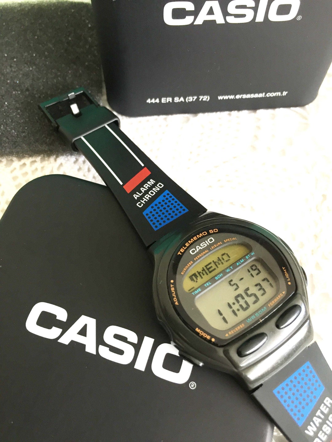 Vintage Casio DB-56W Data Bank 965/tele Memo 50 Japan Watch Alarm ...