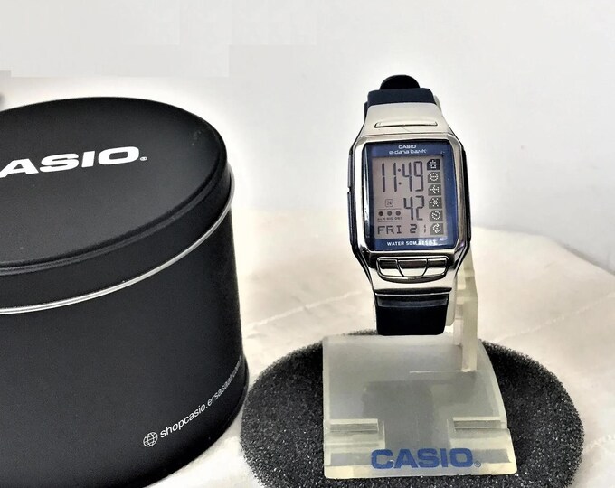 Vintage Casio EDB-120 Travel /e-databank 10, World Time Digital Wrist ...