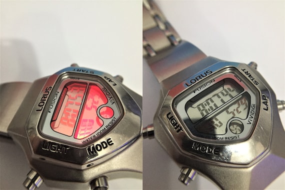 RARE Lorus WAtch Fusion Vividigi Digital 90s /W100-… - Gem