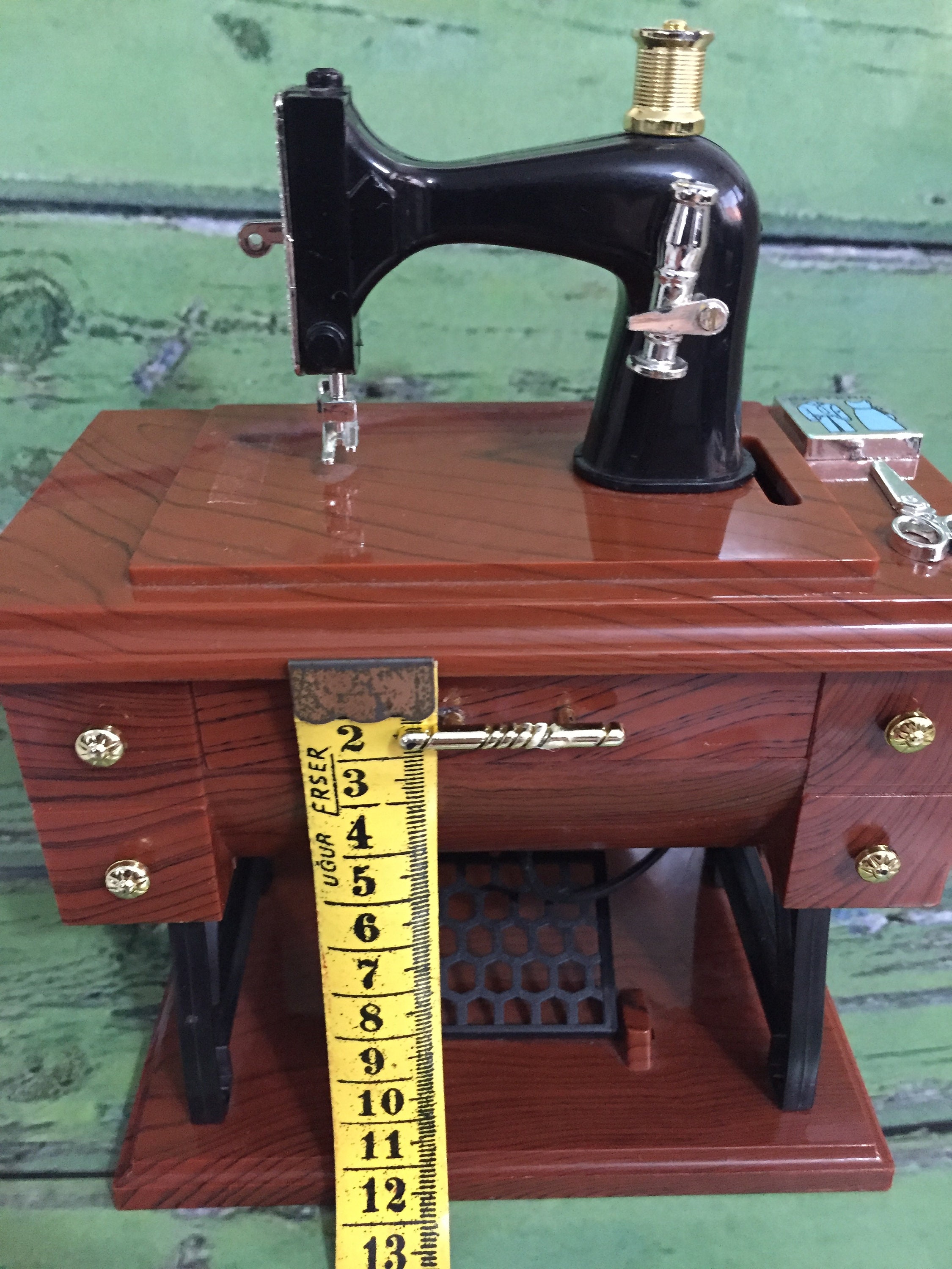 Nostalgic Vintage Music Box/ Sewing Music Box/ Brownm Music Box ...