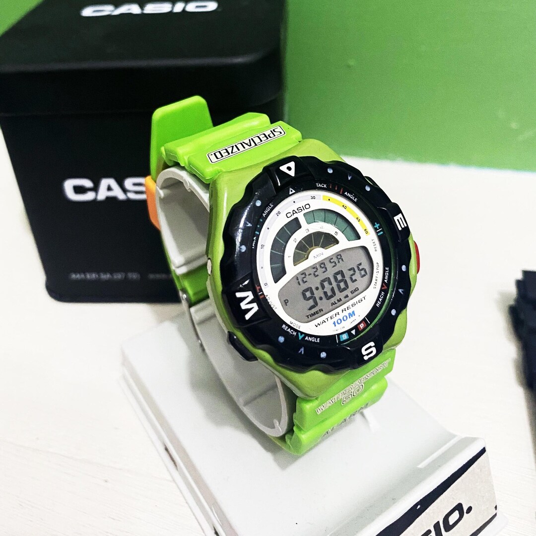 Very Rare CASIO TRW-100 1992s Green Case / (1004) Japan C Yacht Timer ...