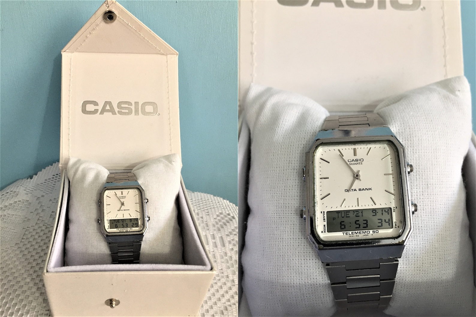 Rare Casio Ab-500 Databank / Analogue /digital Watch Mod 386/ Dual ...