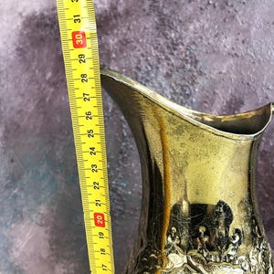 Vintage Arabic Persian Brass Pitcher, 3D Design, Engraving Workmanship ...