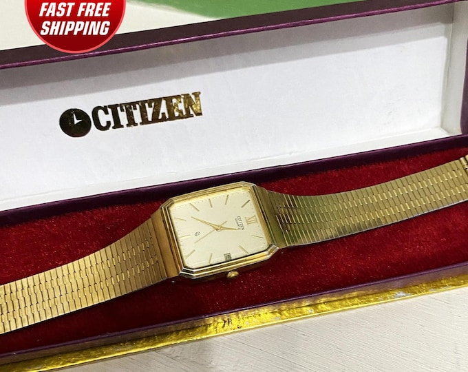 Vintage Citizen 3810-S01353 Men's Wrist Watch/ Gold Color/ New Battery ...