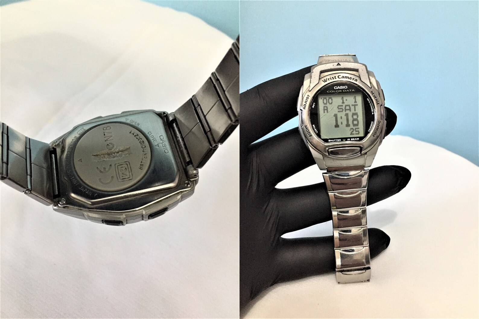 Rare Casio WQV-3 Wrist Camera Watch Module 2411/ Orginal Stell Cord ...