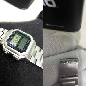 Vintage Silver Tone Casio AL-190W SOLAR Power / 3274 Module LCD Digital ...