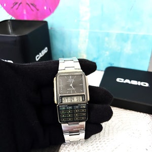 Ultra Rare Vintage Casio ABC-31 Data Bank Digital & Analog Black Dial ...