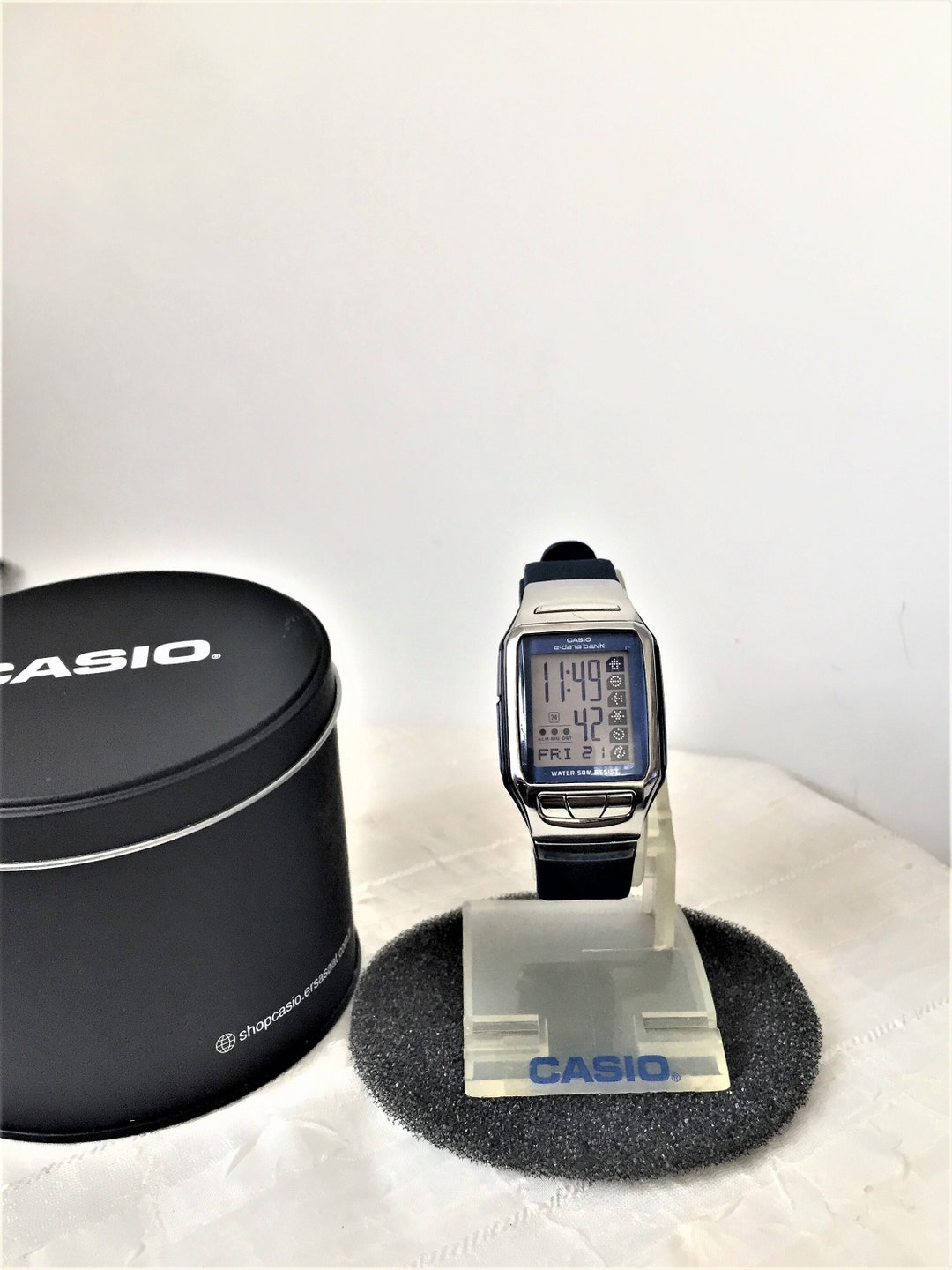Vintage Casio EDB-120 Travel /e-databank 10, World Time Digital Wrist ...