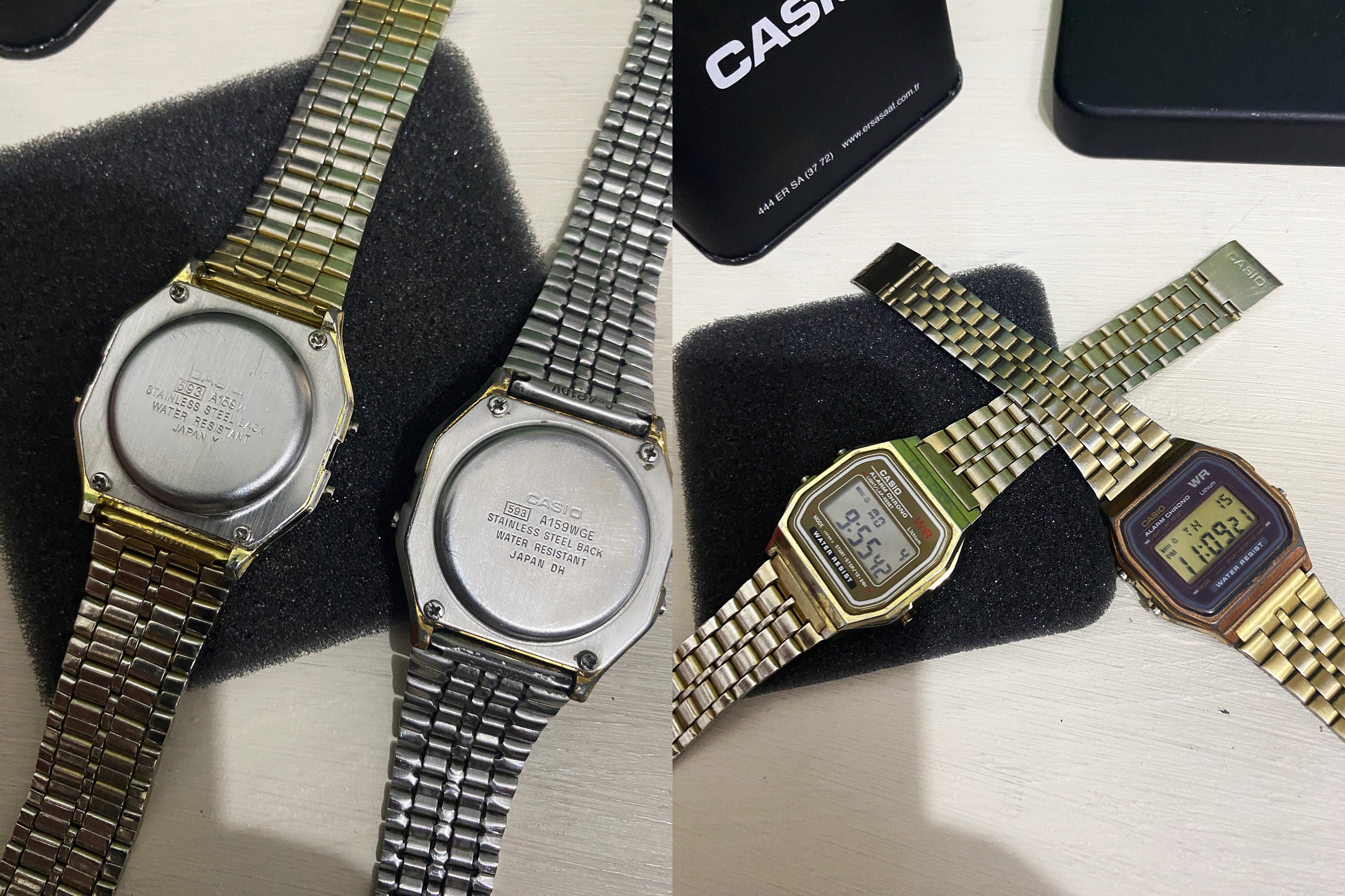 2個のヴィンテージカシオオリジナルA159W-A159WGEファミリー 2個のヴィンテージカシオオリジナルA159W-A159WGEファミリー