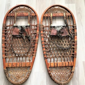 RARE Vintage 1940s 1944 Military Wooden Snowshoes/ 72X 32/ Snocraft İnc ...