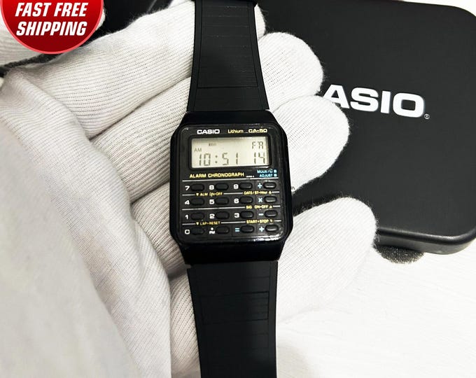 Rare Beautiful Casio CA-50 Calculator Watch Module 437/ Vintage Back to ...