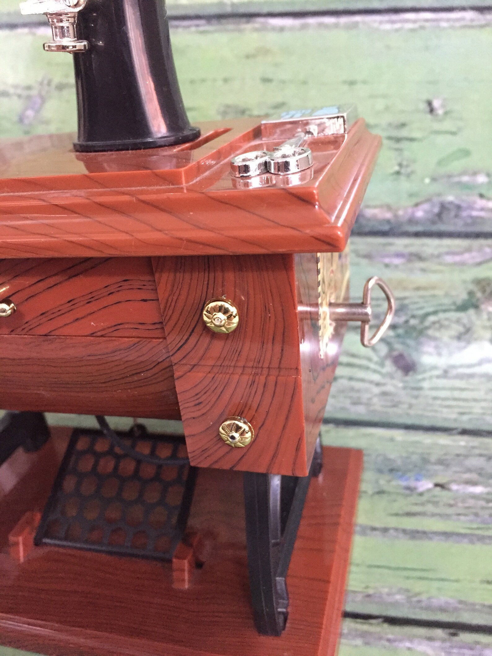 Nostalgic Vintage Music Box/ Sewing Music Box/ Brownm Music Box ...