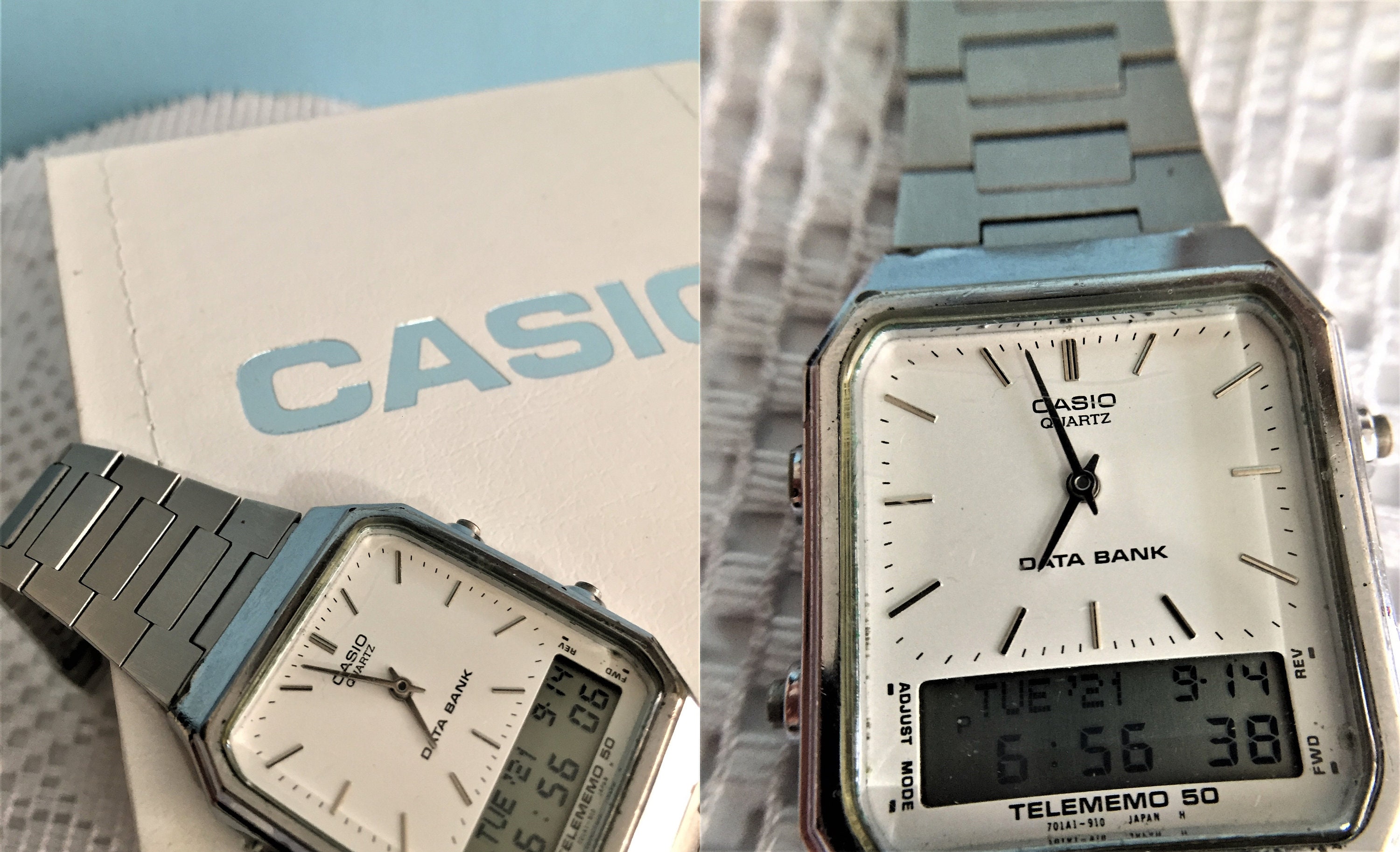 Rare Casio Ab-500 Databank / Analogue /digital Watch Mod 386/ Dual ...