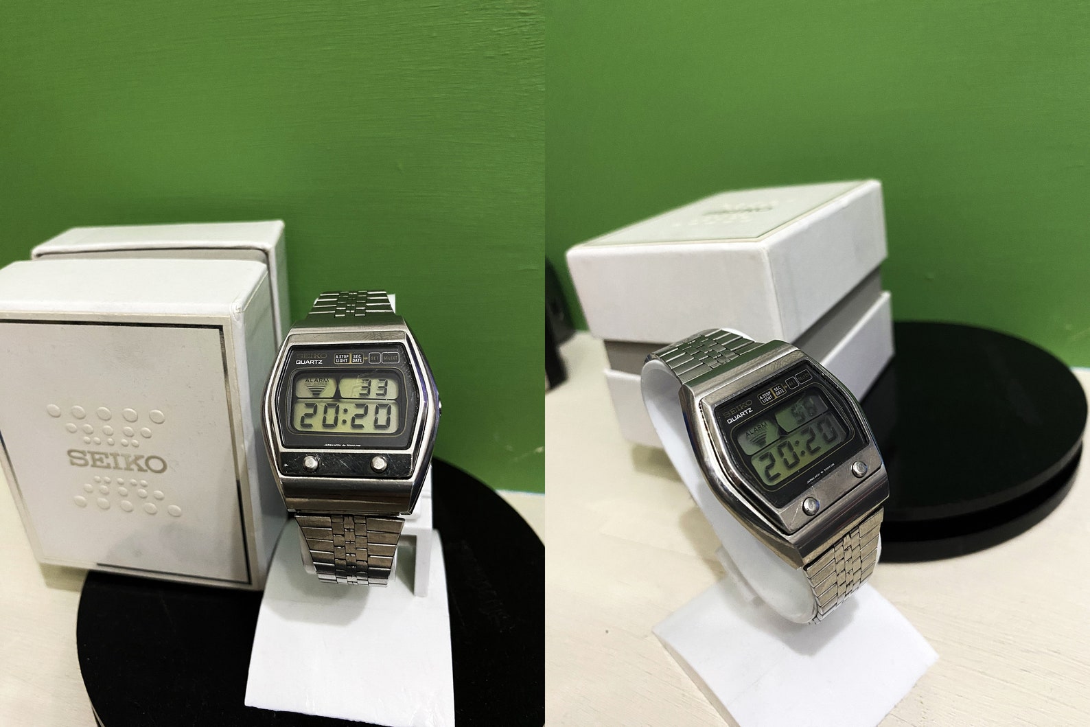 RARE Vintage Seiko A031-5000/ Quartz Stainless Steel LC Digital Alarm ...