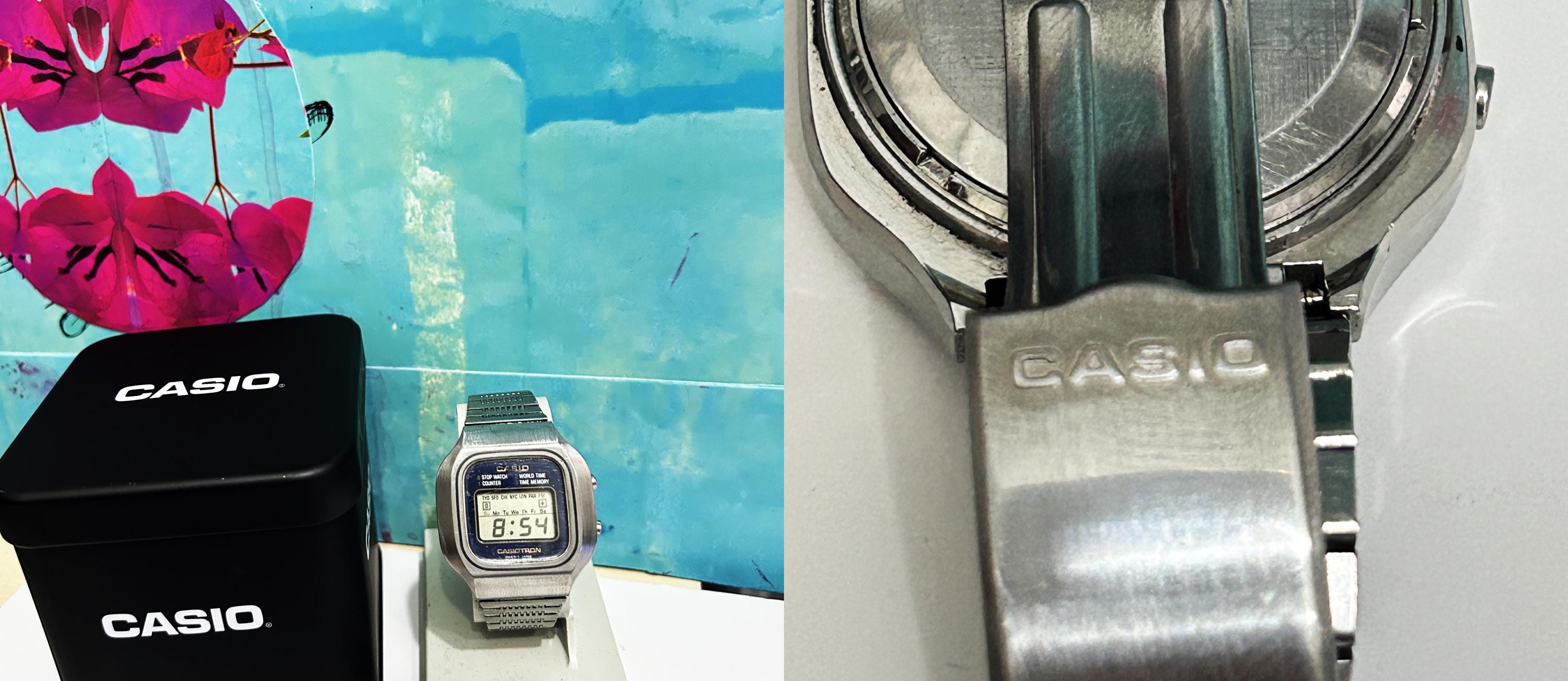 Casio Casiotron S-14/ Watch Mens Digital LCD World Time/ 1970s Digital ...