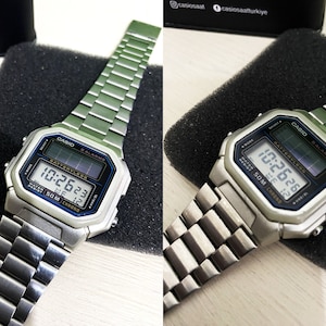 Vintage Silver Tone Casio AL-190W SOLAR Power / 3274 Module LCD Digital ...