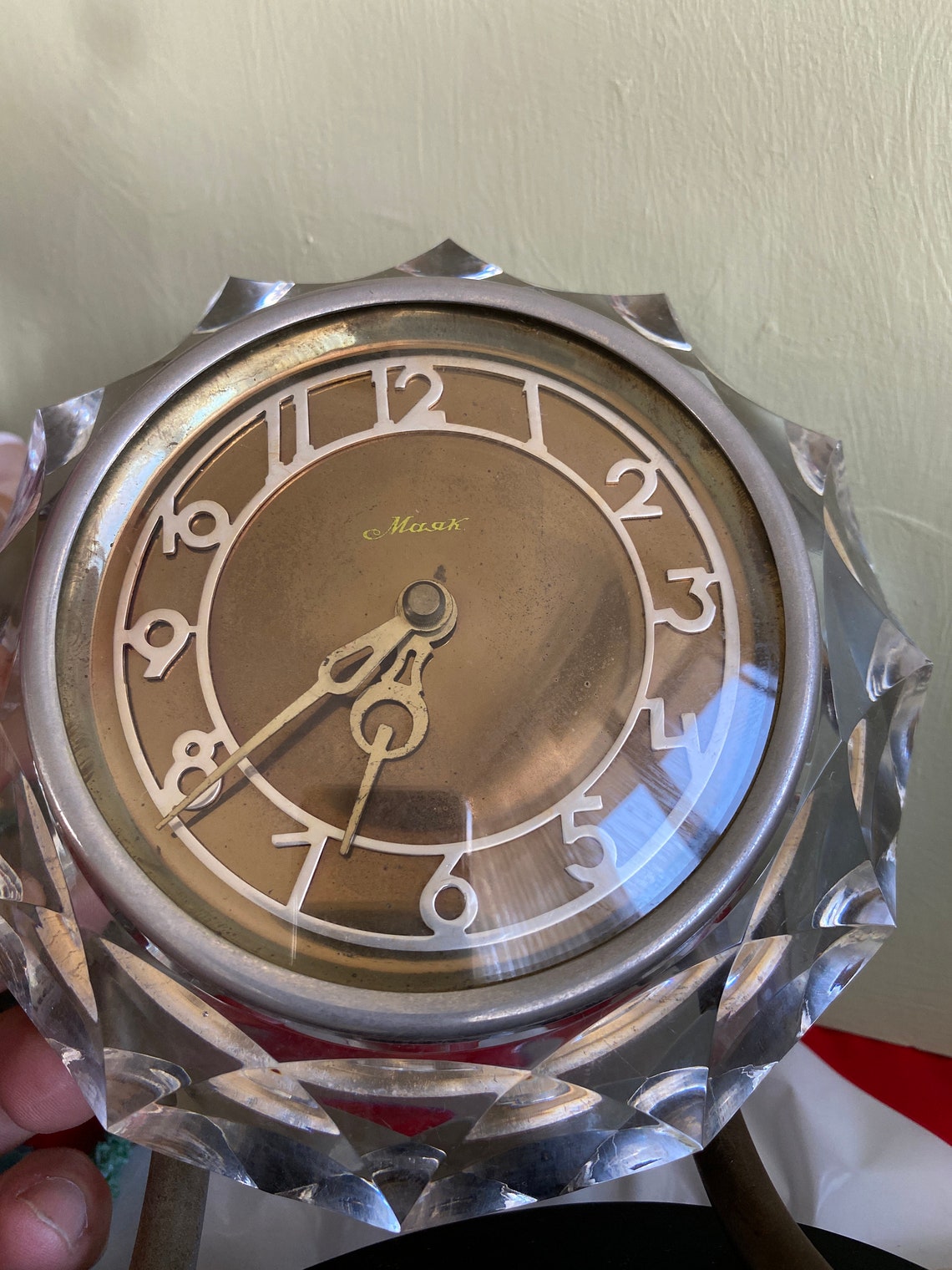 Vintage MAJAK Winting Table Clock Mantel 8 Days Clock Majak USSR ...