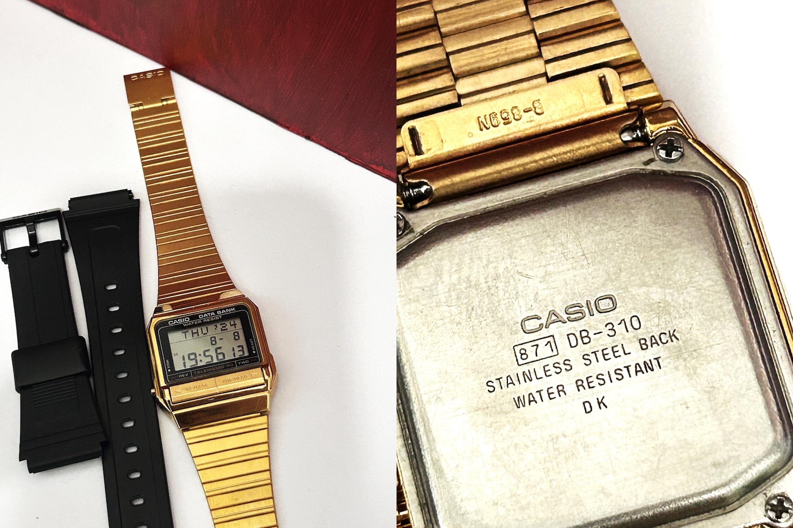 RARE GOLD Tone Casio DB-310 Data Bank Watch Module 871/data Bank ...