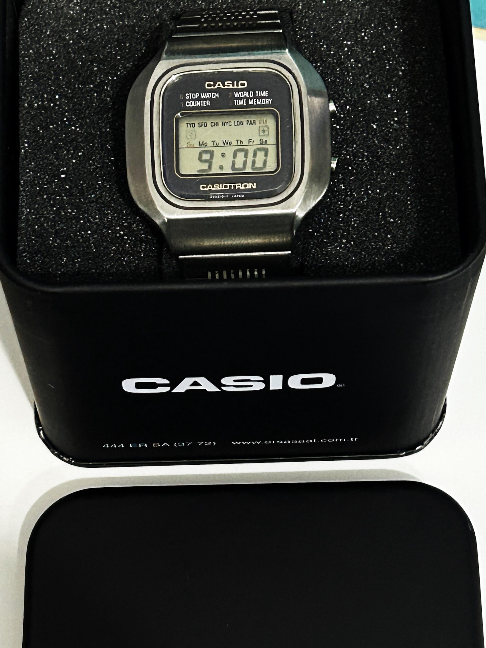Casio Casiotron S-14/ Watch Mens Digital LCD World Time/ 1970s Digital ...
