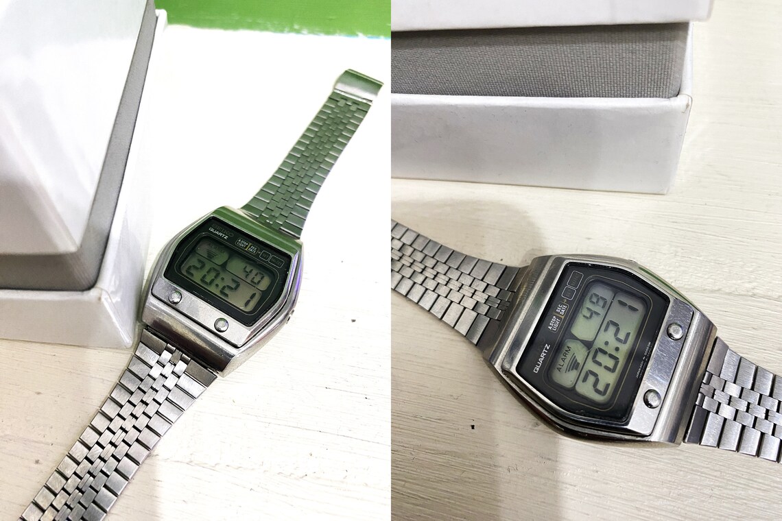 RARE Vintage Seiko A031-5000/ Quartz Stainless Steel LC Digital Alarm ...