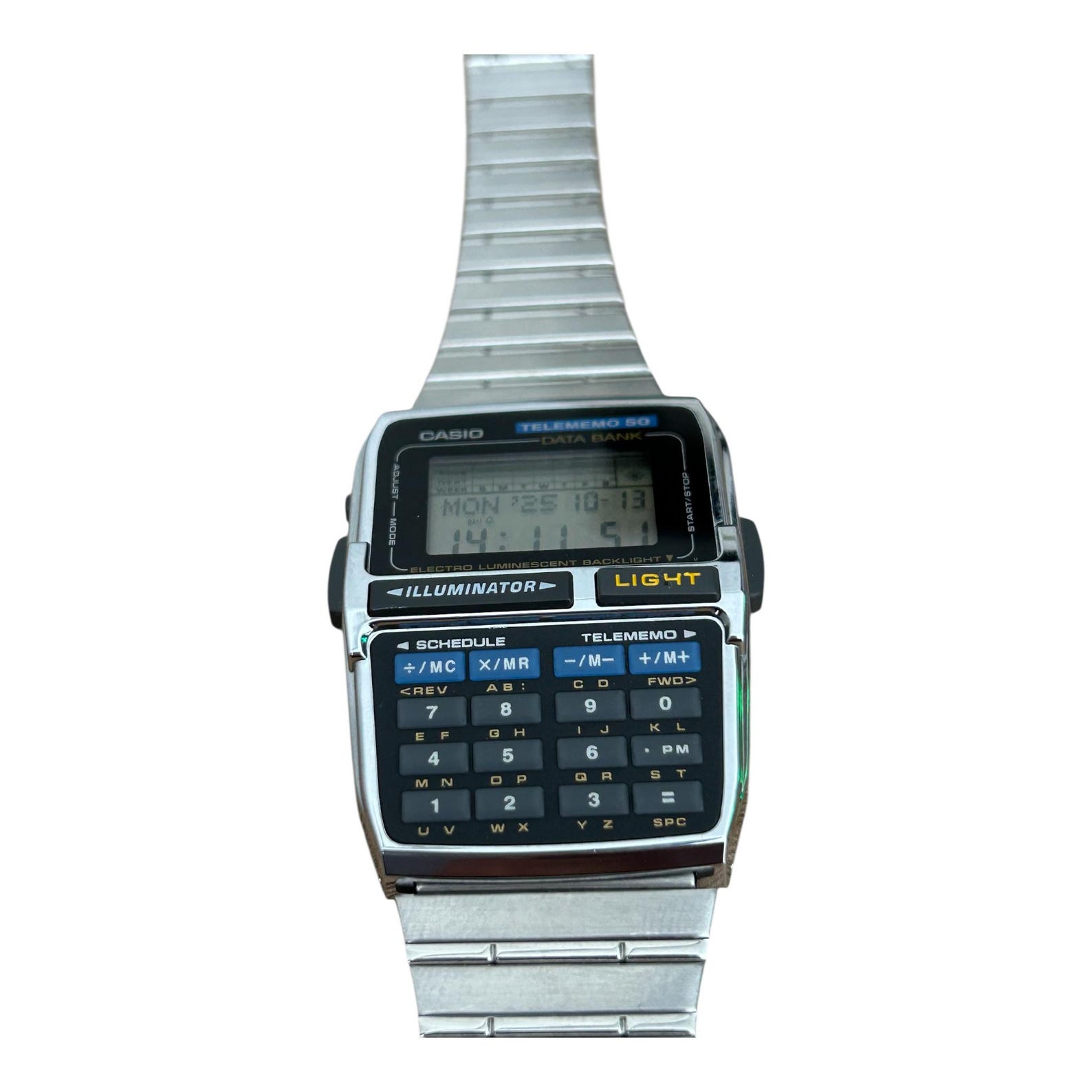 Execelent Nos Casio Dbc-63 Databank Telememo 50 Memory Calculator Watch ...