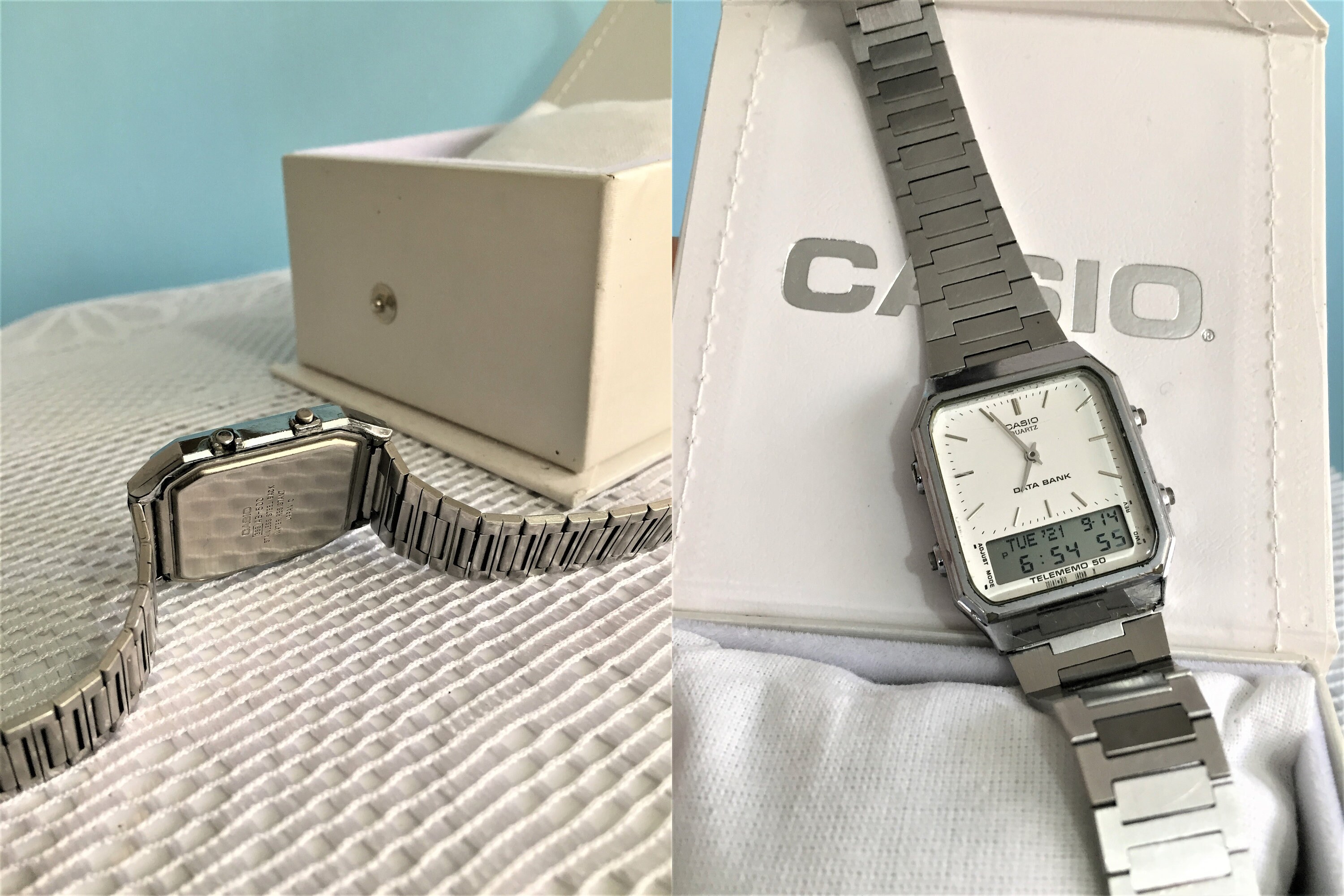 Rare Casio Ab-500 Databank / Analogue /digital Watch Mod 386/ Dual ...