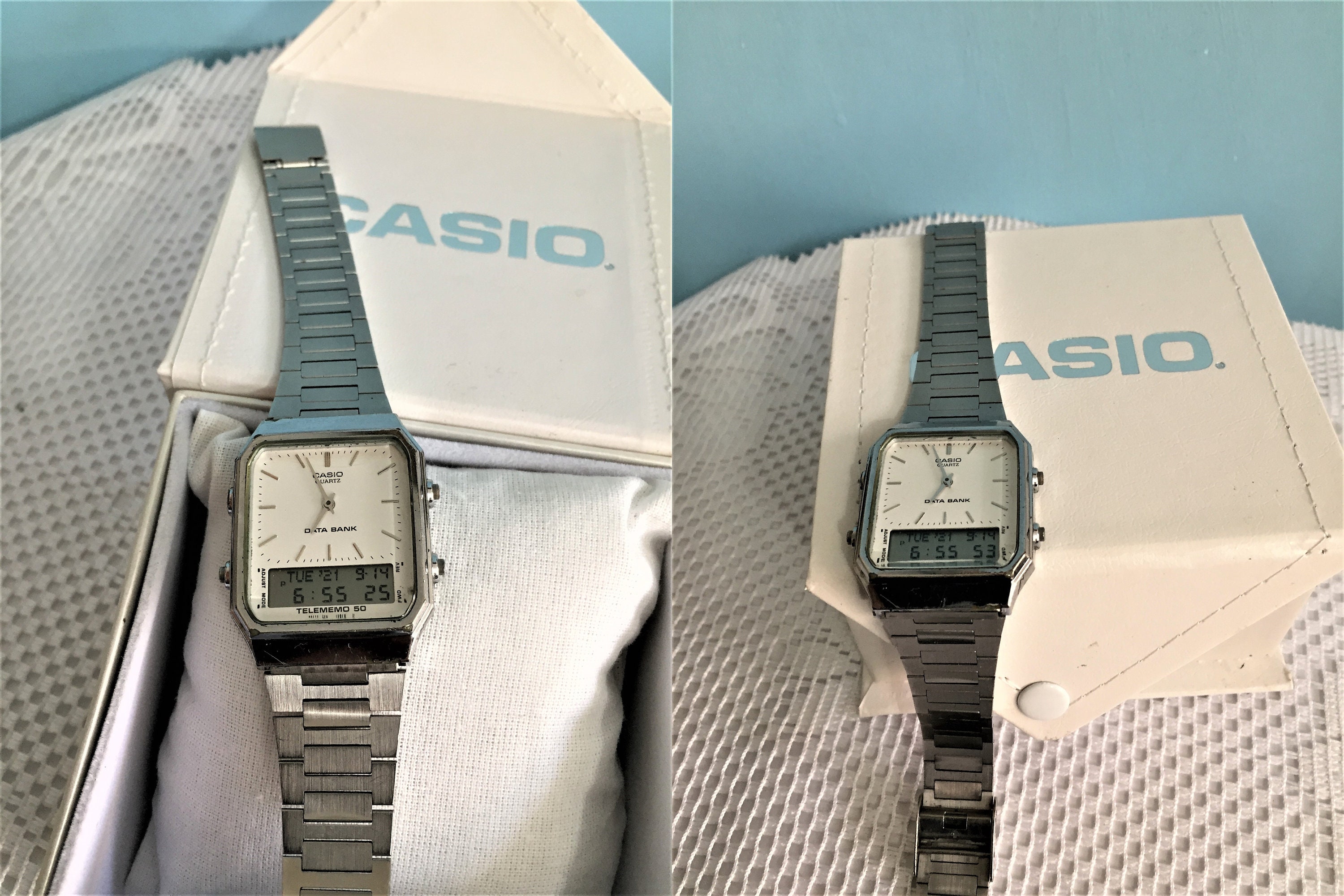 Rare Casio Ab-500 Databank / Analogue /digital Watch Mod 386/ Dual ...