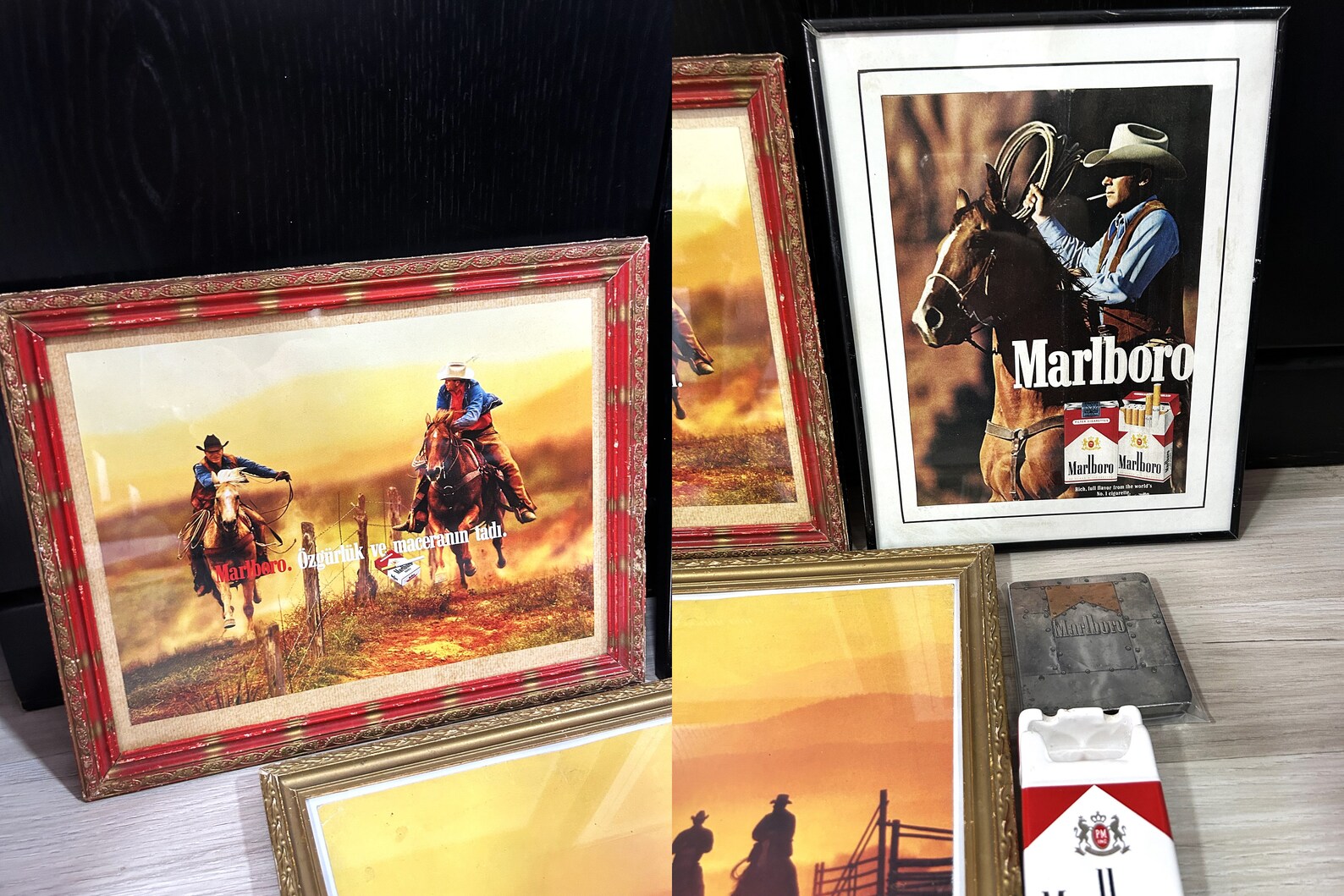 Set (A) Marlboro 1969s-1970s Original Vintage Framed Poster, Marlboro ...