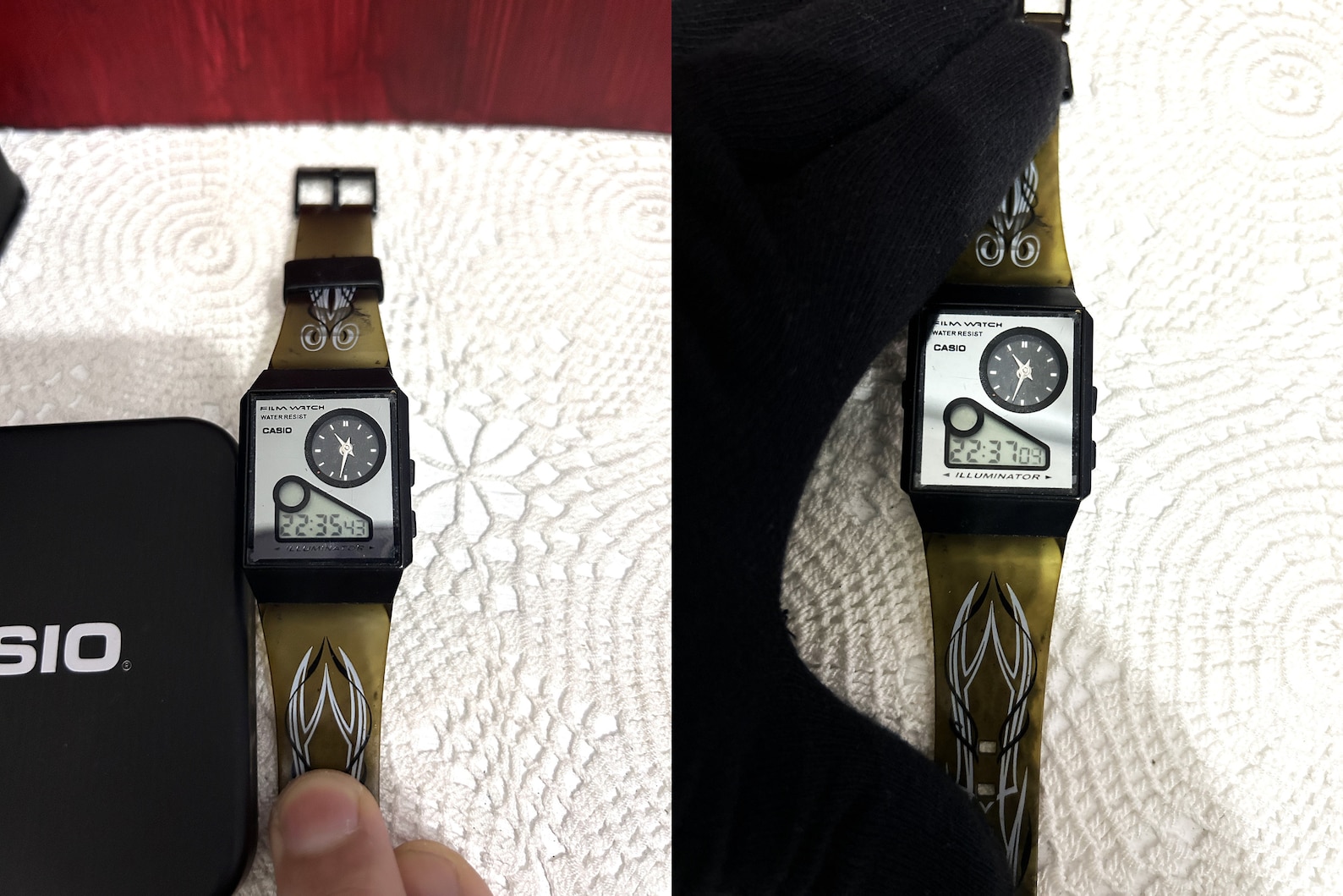 Vintage CASIO Filmwatch FS-03 (5858) Dual Time Quartz Watch and Digital ...