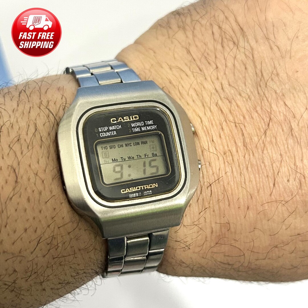 Casio Casiotron S-14,casio World Time, Heren Horloges, Vintage, Digital ...