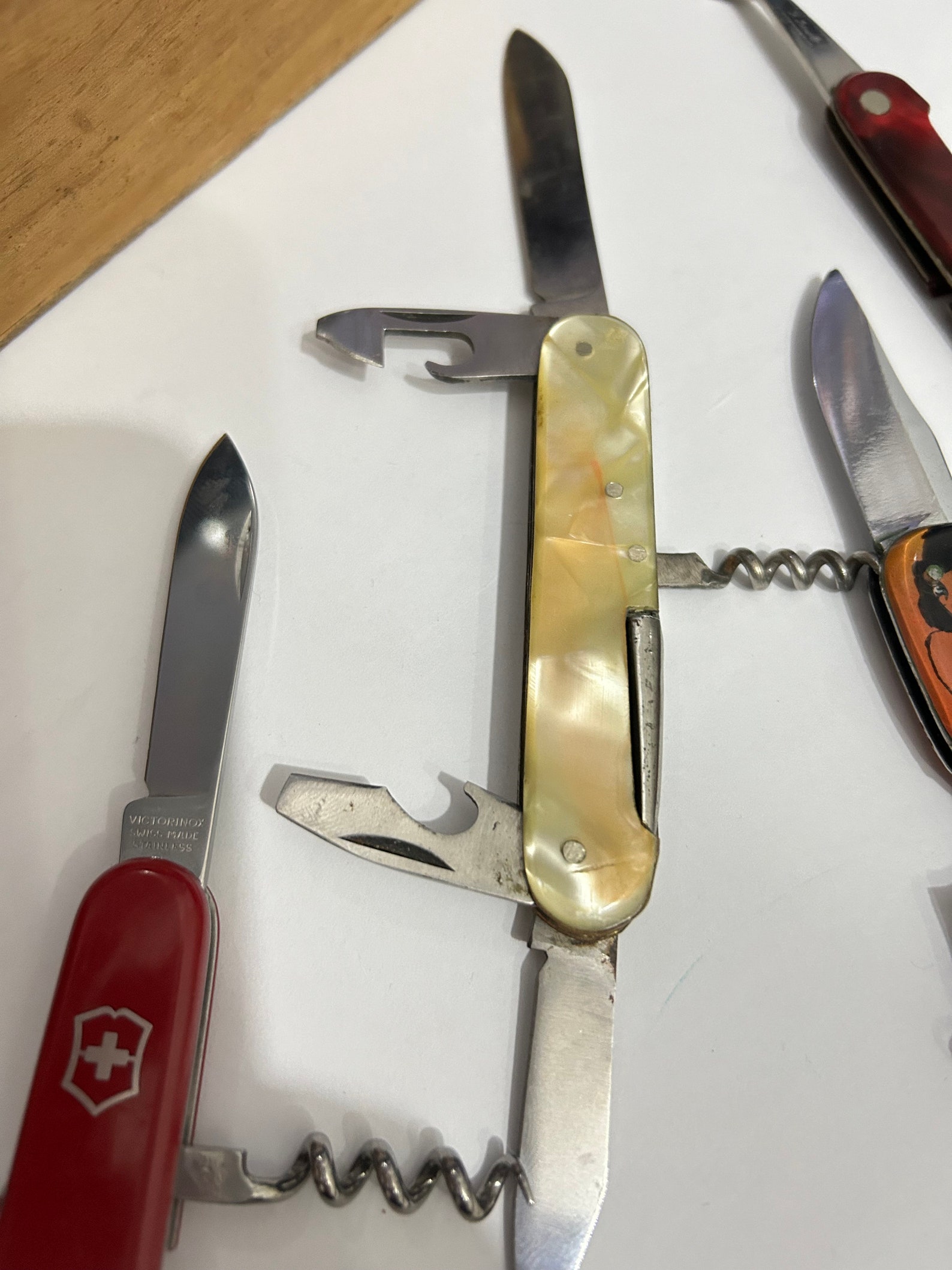 Lot 5 Pc. Vintage Swiss Army Knife ,camping Knife Bone Handles ...