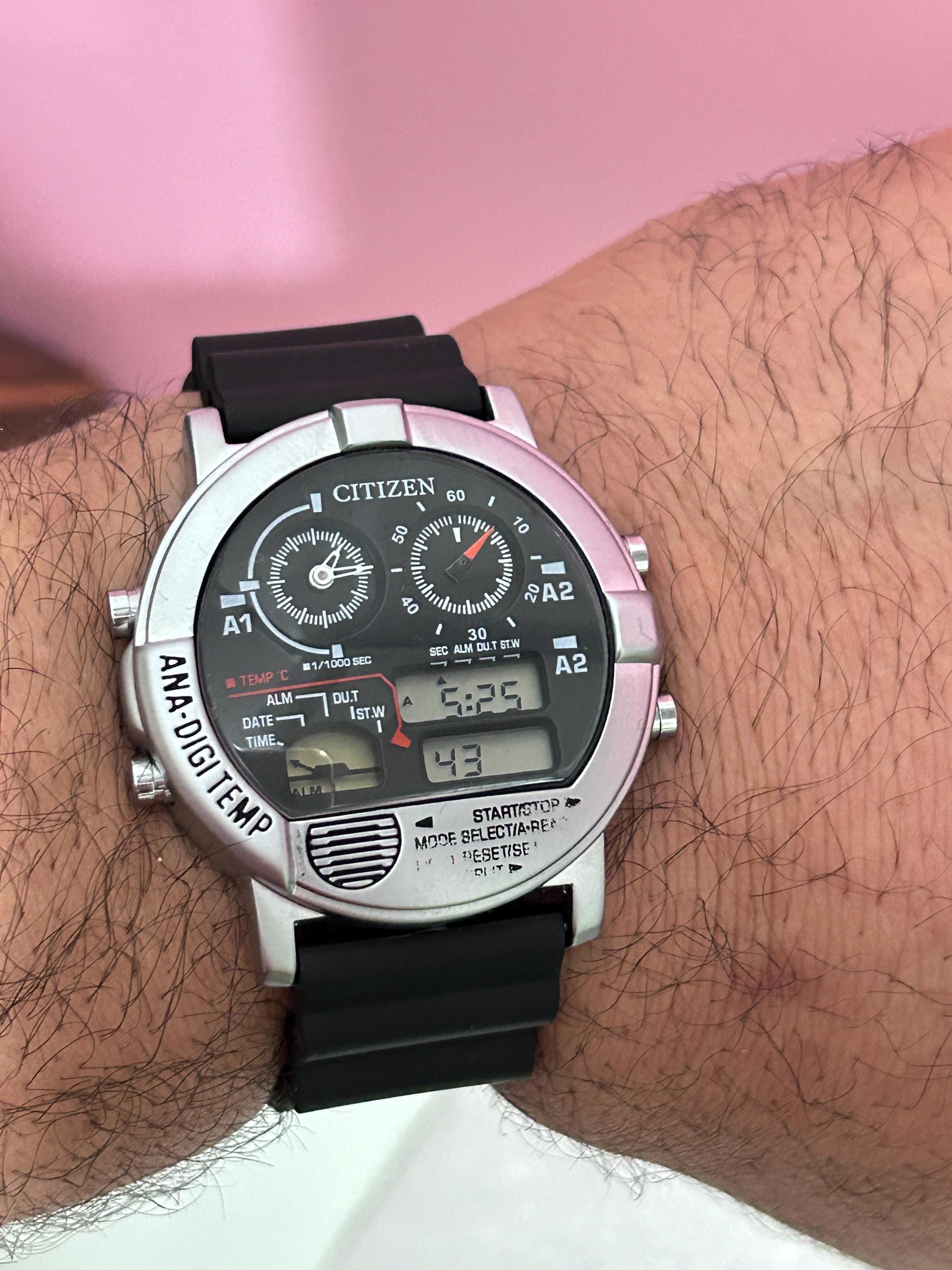 RARE Citizen Ana Digi Temp Quartz Digital Men's Watch RARE Citizen Ana Digi Temp Quartz Digital Men's Watch