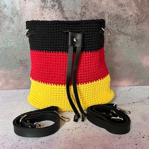 Knitted Bag Handmade German Flag Transformer Back, Shoulder, Cross Use ...