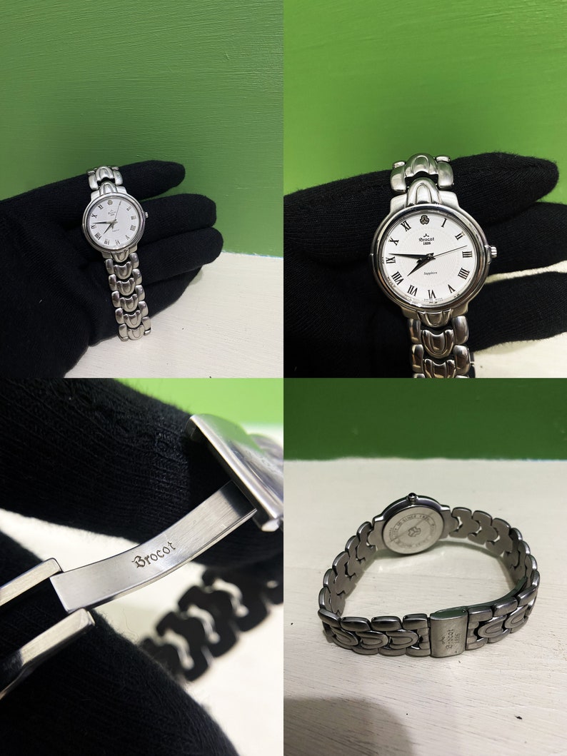 BROCOT Watch 1826 SAPPHIRE Swiss Mens Mint Slim QUARTZ / Very Good ...